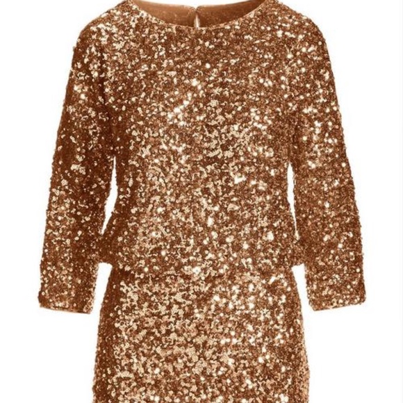 Boston Proper | Dresses | Boston Proper Rose Gold Three Quarter Sleeve ...